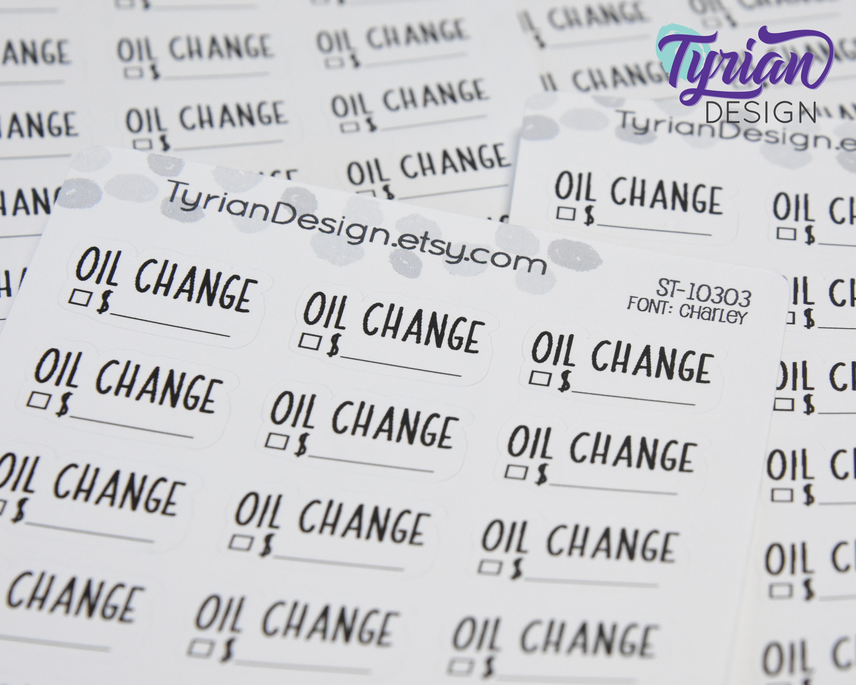 Oil Change Stickers | 18 Sticker | 3.5 X 4.5" Sheet | Planners and ...