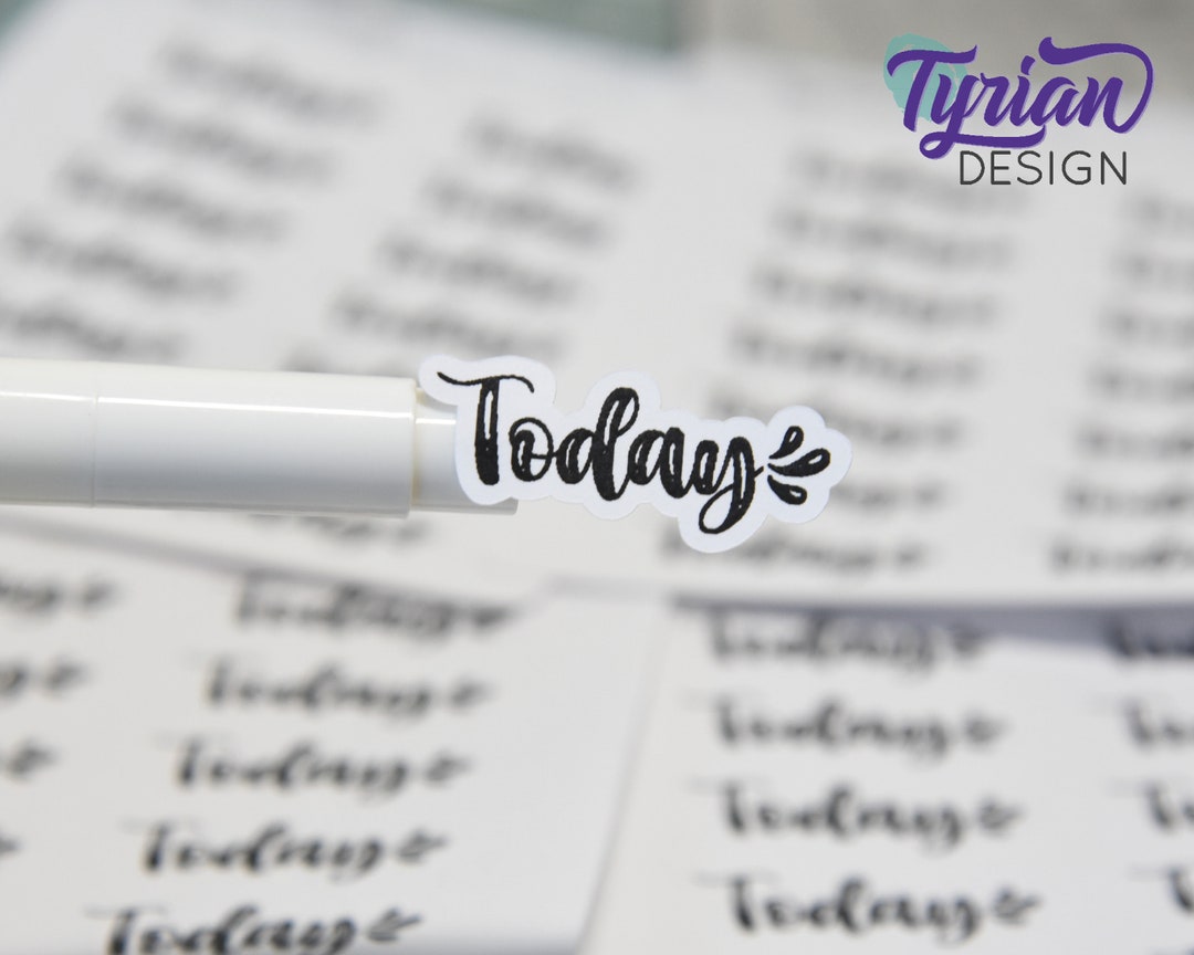 Today Stickers | 14 Stickers | 1.21 X .53 Inches Each | 3.5 X 4.5 ...