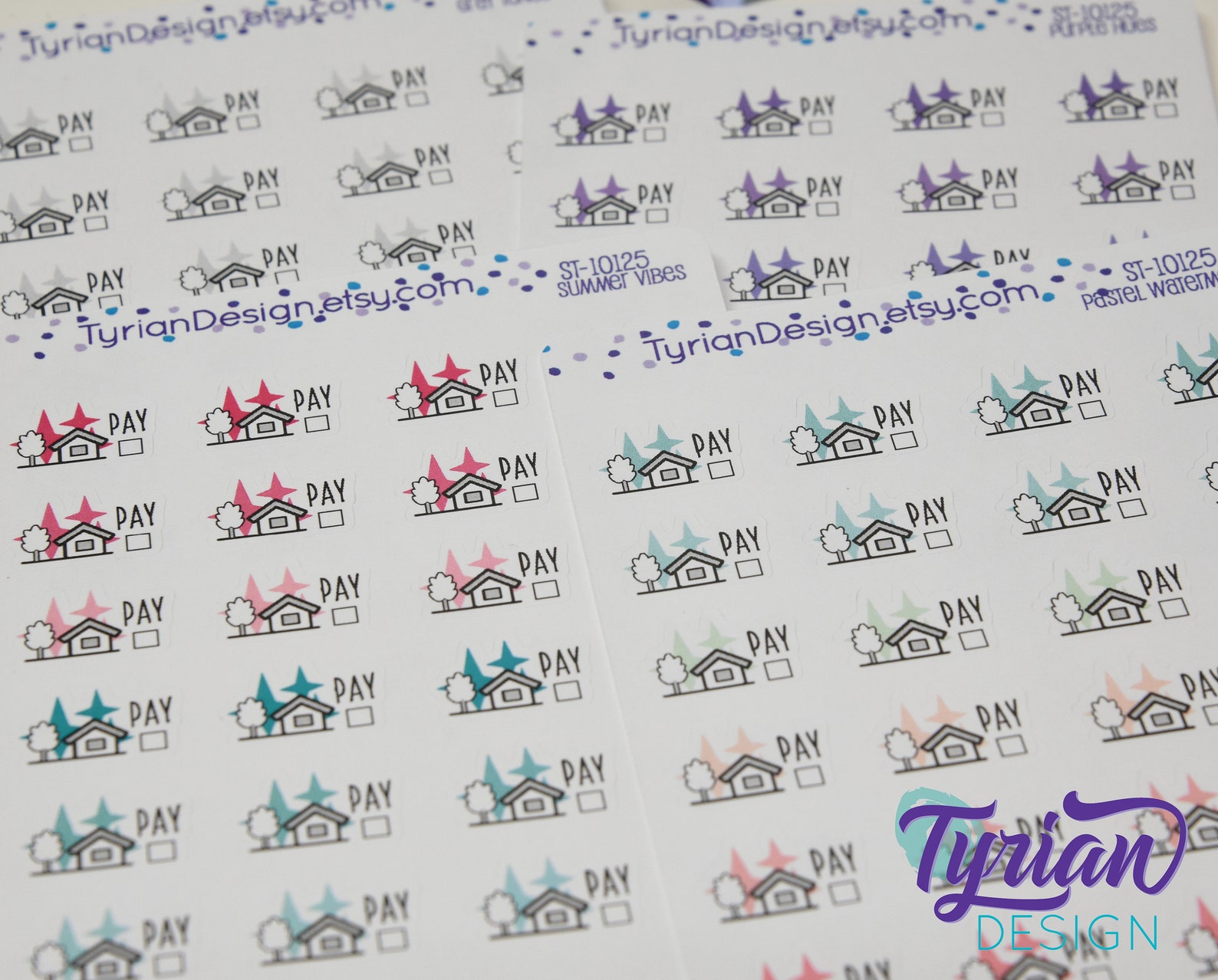 Housing Payment Stickers. Different Color Options. Keep Track of Rent ...