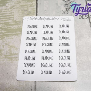 Deadline Stickers for Planners and Journals. Keep Track of Those ...