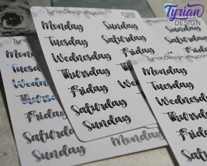 Days of the Week Stickers | Monday- Sunday | All 7 Days - 2 of Each Day ...