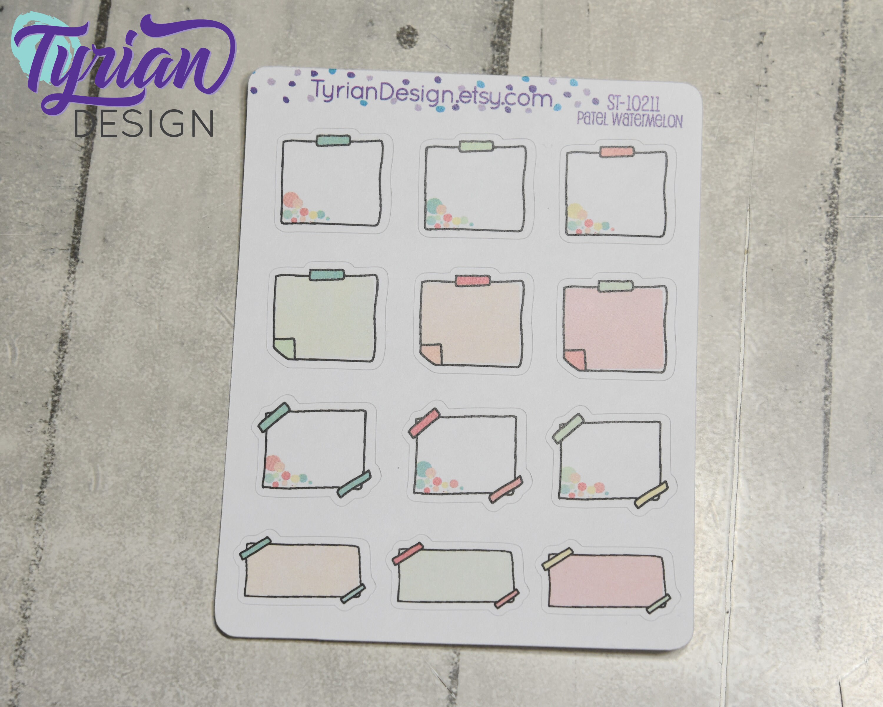 Sticky Note Stickers | Different Color Options | Hand Drawn Stickers ...