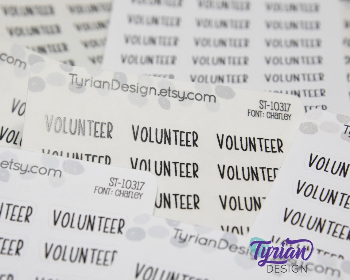 Volunteer Stickers 3.5 X 4.5 Sheet 1 X .34 - Etsy