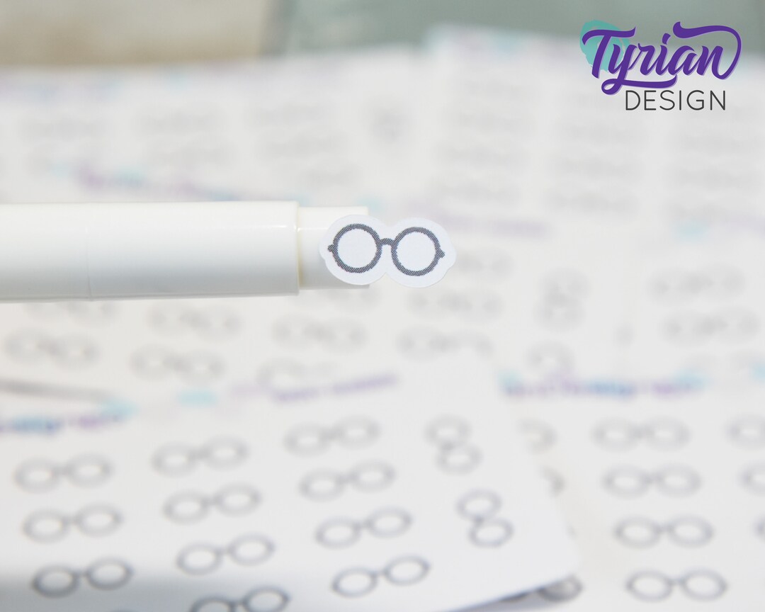 Eye Glass Stickers | Tiny Glasses Stickers on Mini Sheet | 18 Stickers ...