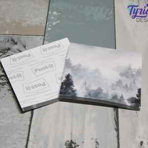 Watercolor Trees Post-it Notes | Black and White Sticky Notes | 3x3 ...