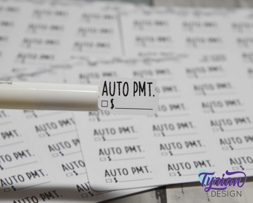 Auto Payment Stickers | 18 Sticker | 3.5 X 4.5" Sheet | Planners and ...