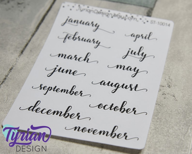 January December Monthly Stickers mini for Planners and - Etsy