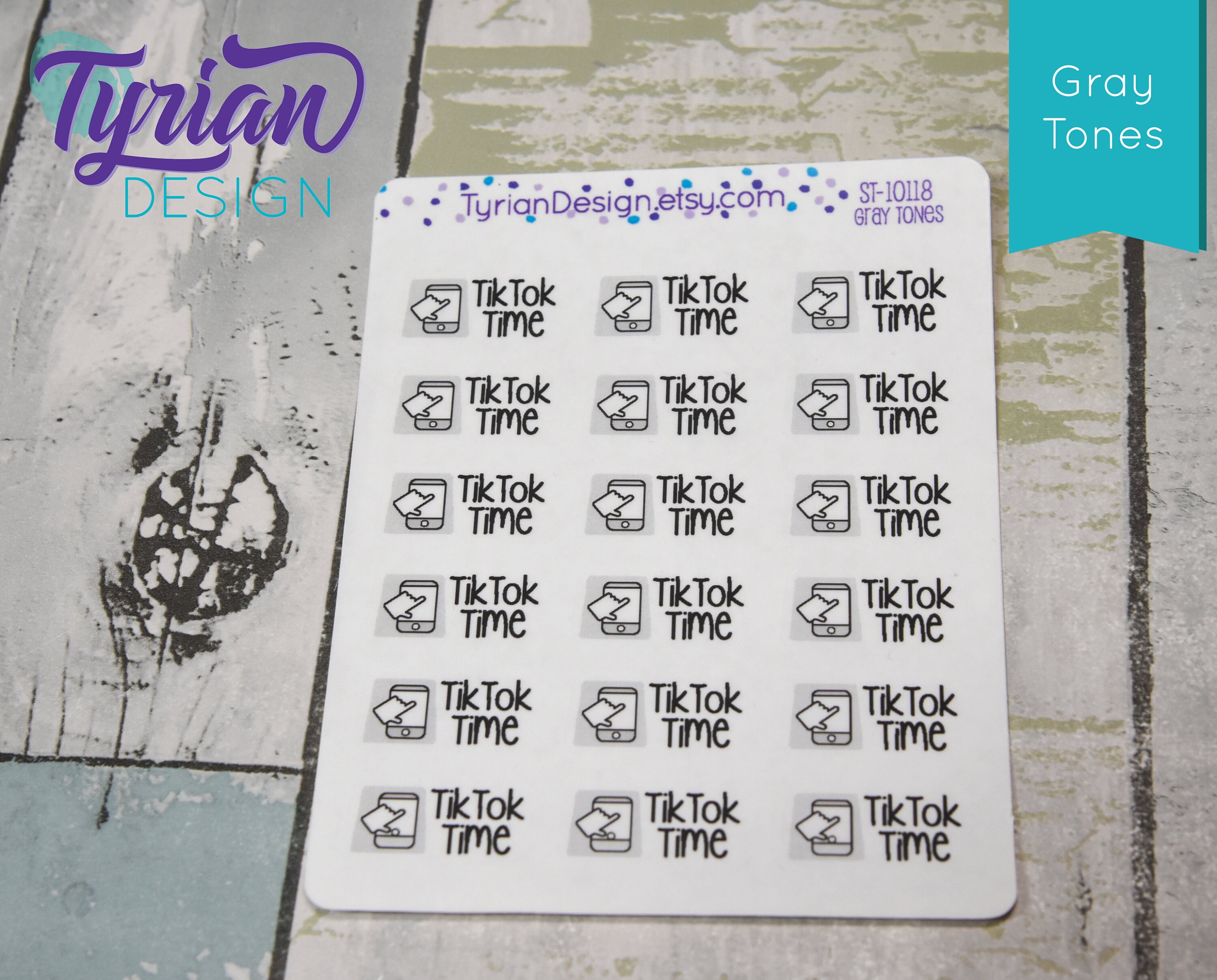 Tiktok Time Stickers. Different Color Options. Keep Track of | Etsy
