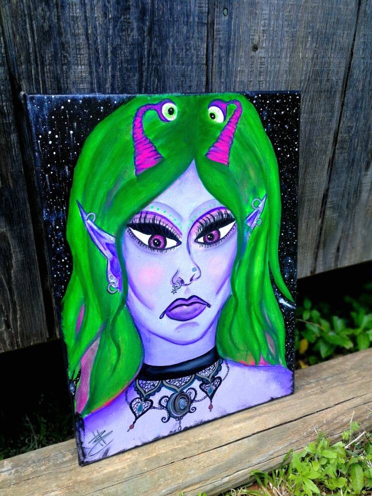 Alt Alien Canvas-original Fantasy Painting - Etsy