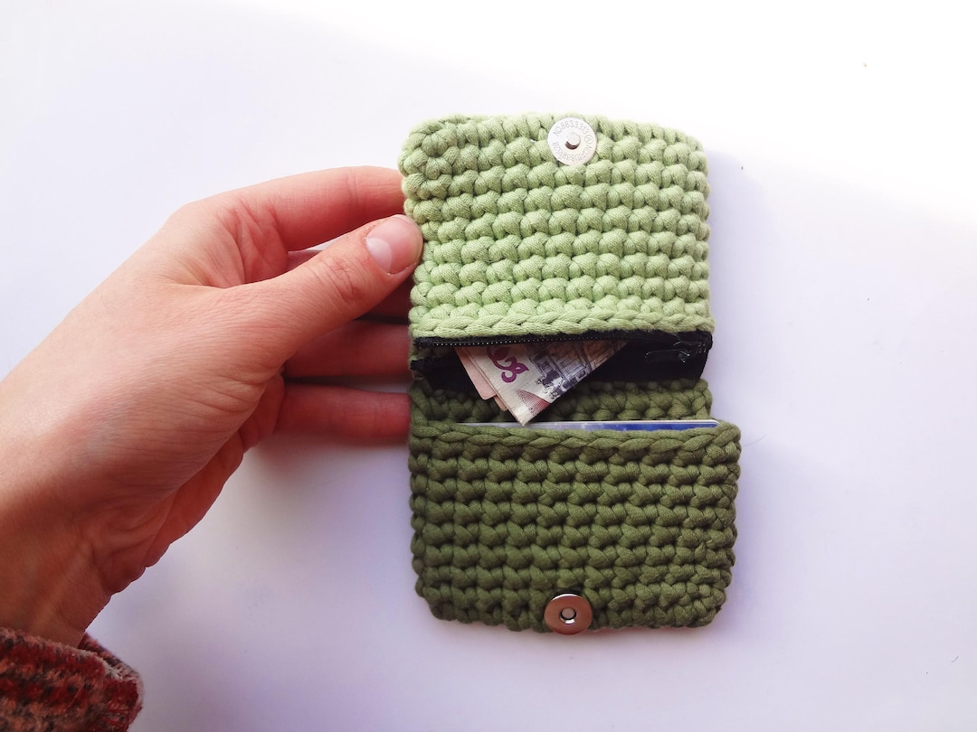 Two-pocket Crochet Wallet Pattern: Beginner Easy Purse (PDF) - Etsy