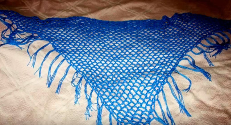 Crochet Triangle Fringe Scarf Crochet Pattern Crochet Mesh - Etsy