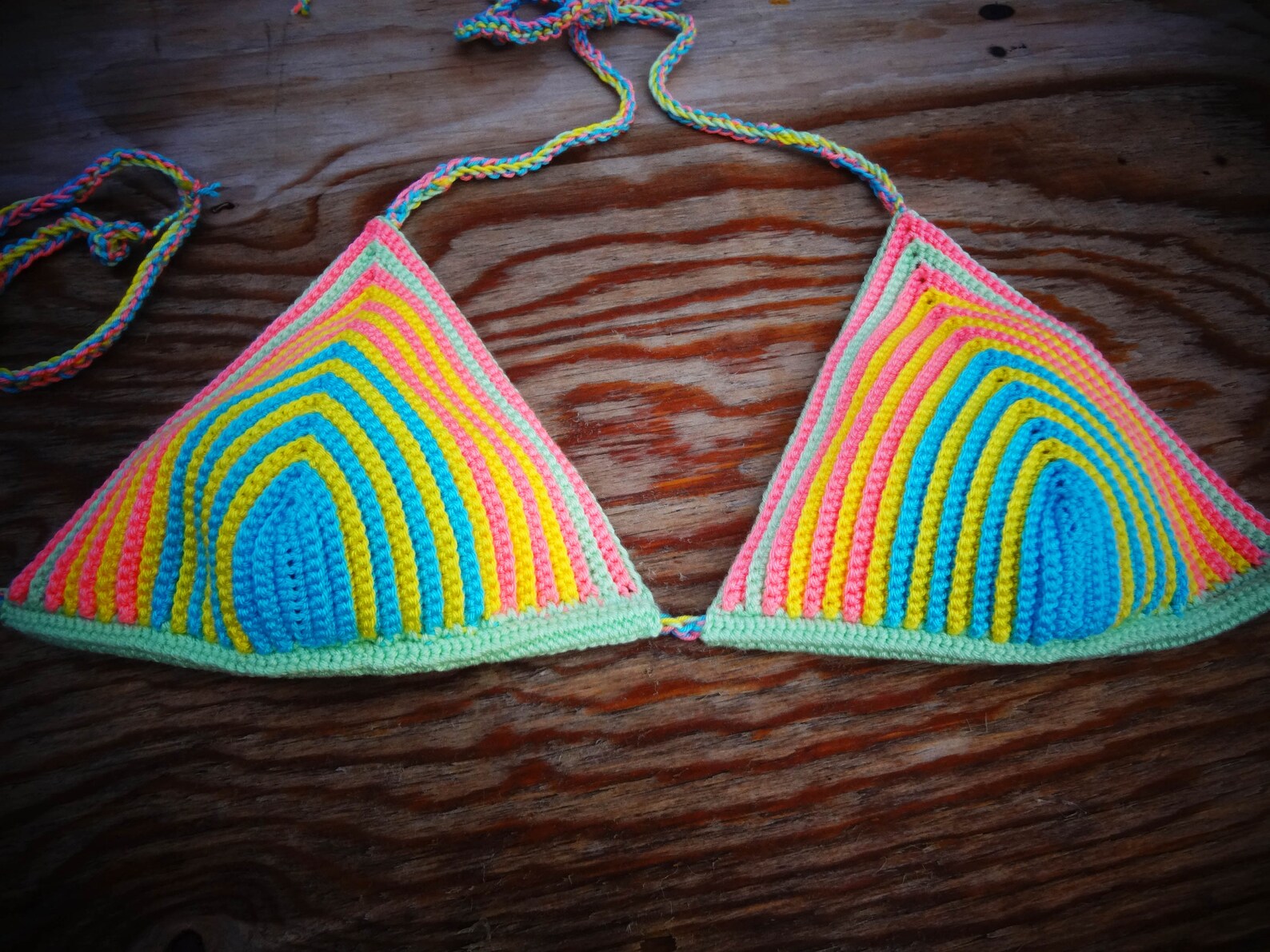 Crochet Bikini Top Pattern Crochet Rainbow Bikini Top - Etsy