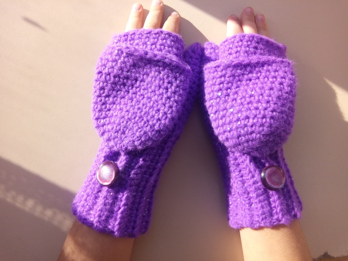 Easy Fingerless Mittens With Flaps. Adult and Child Sizes. PDF - Etsy