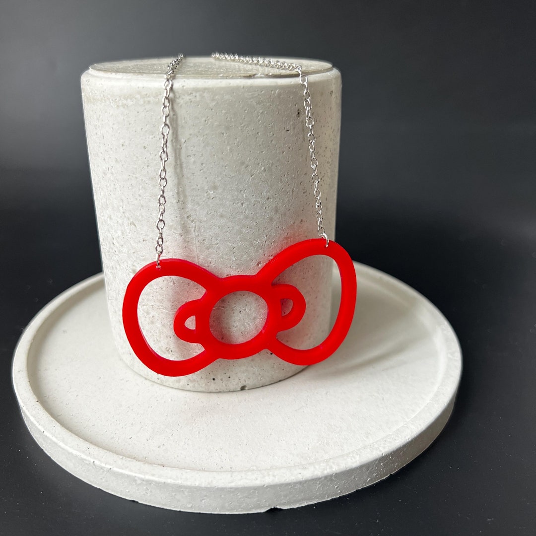 Hello Katie Inspired Red Acrylic Necklace - Etsy