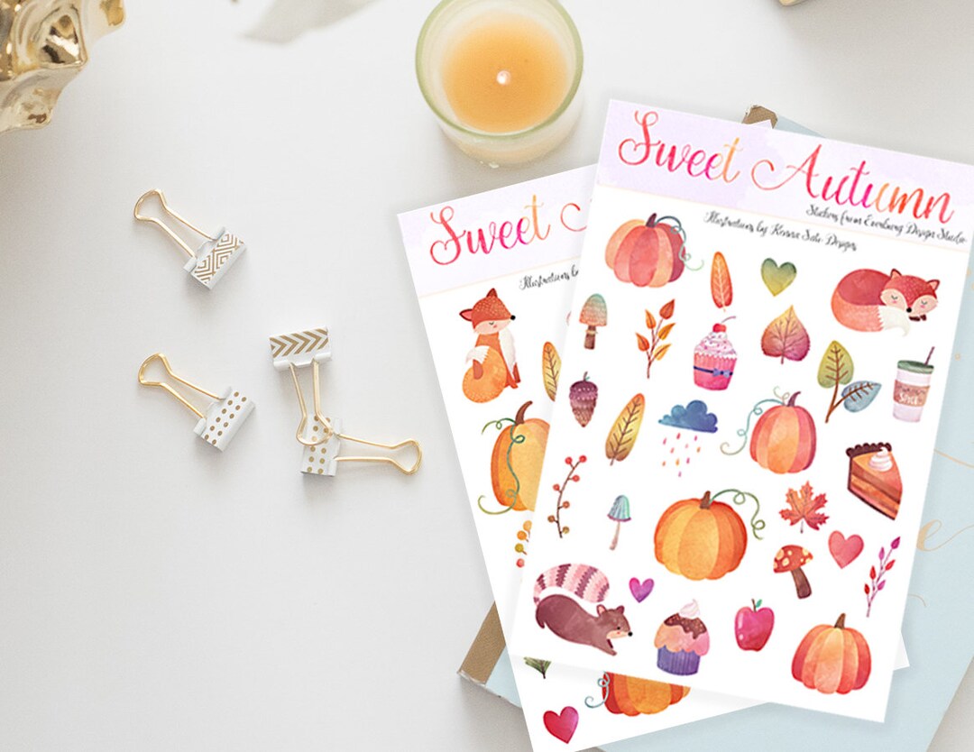 Stickers / Autumn Stickers, Fall Stickers / Sweet Autumn, Cute Autumn ...