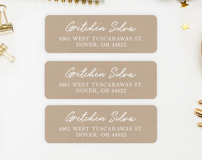 Return Address Label Custom Return Address Label, Brown Kraft Label ...