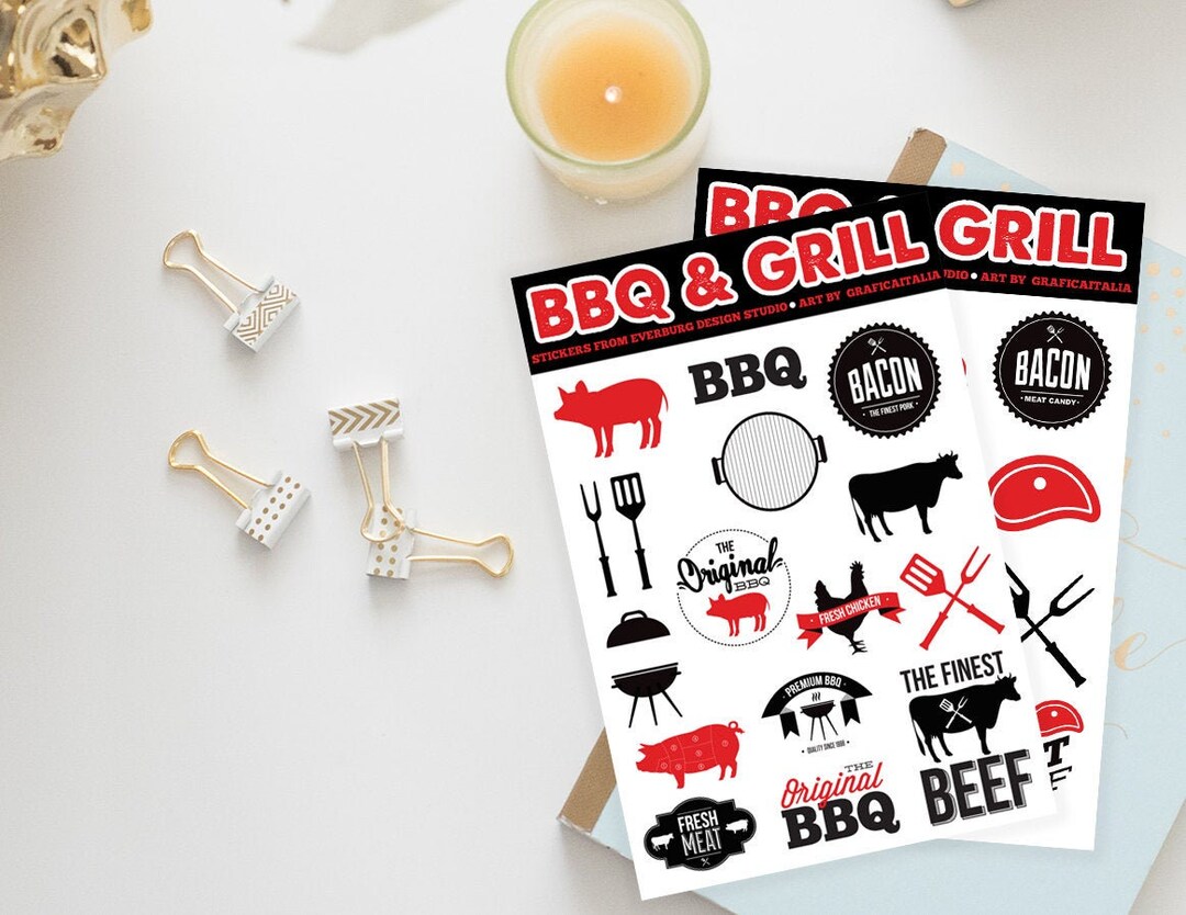 Stickers / BBQ, Grill, Cookout Stickers / Summer, Barbeque, Party ...