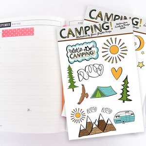 Stickers / Camping Sticker Set / Camp, Campfire, Outdoors, Wild ...
