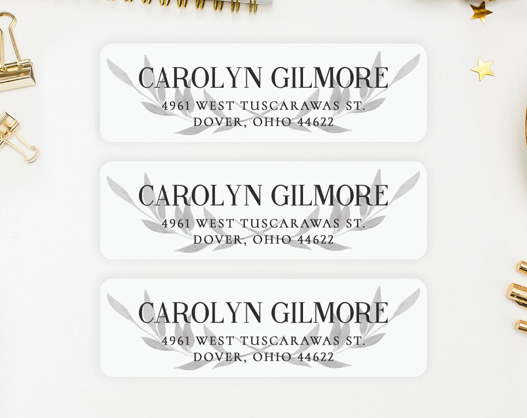 Address Labels / Classic White and Gray Return Address Labels - Etsy