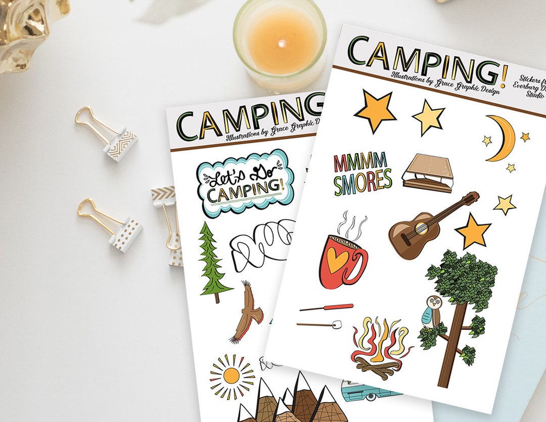 Stickers / Camping Sticker Set / Camp, Campfire, Outdoors, Wild ...