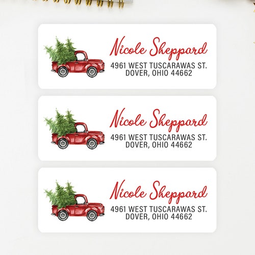 Christmas Return Address Labels. Personalized Return Address - Etsy