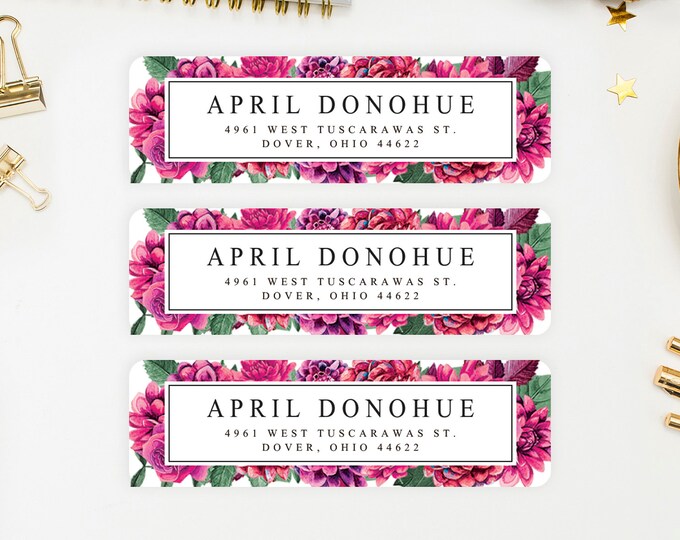 Address Labels / Floral Classy Personalized Return Address Labels ...