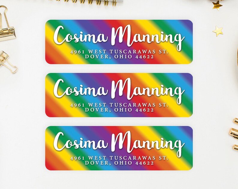 Address Labels / Rainbow Gay Pride LGBTQ Return Address - Etsy