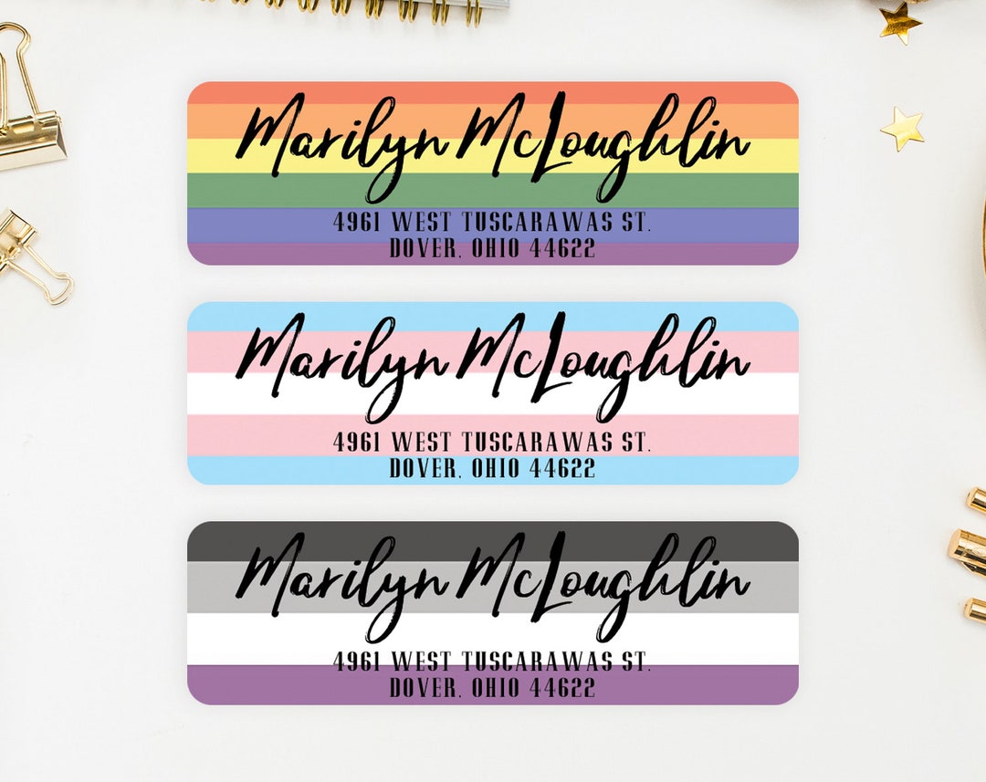 Address Labels / LGBTQ Pride Flag Personalized Return Address Labels ...