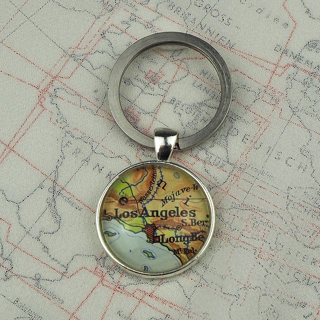 Keyring With Original Map LOS ANGELES - Etsy