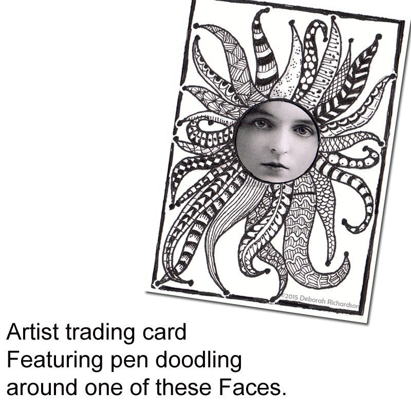 Photo Faces Printable Digital Collage Sheet - 1 Inch Face Circles X 48 ...