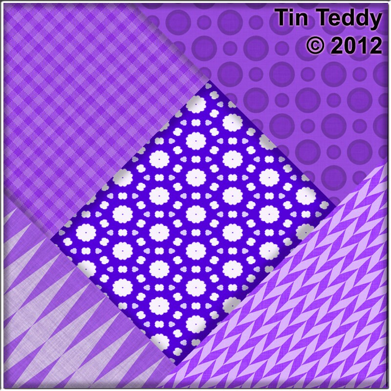 Digital Paper - Royal Purple Coordinated Printable Backgrounds for Your ...