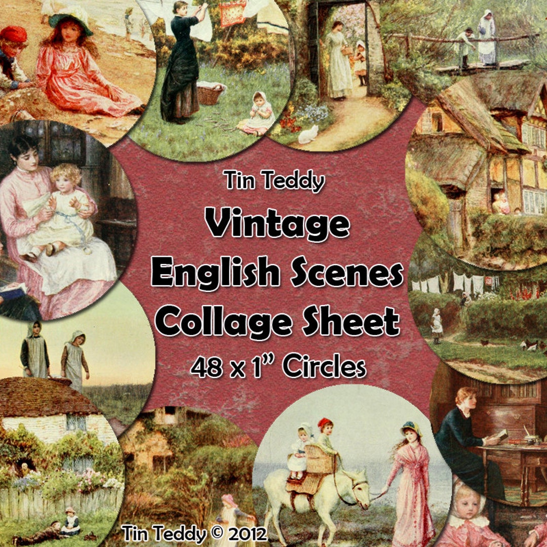 Vintage English Scenes Printable Digital Collage Sheet 1 - Etsy