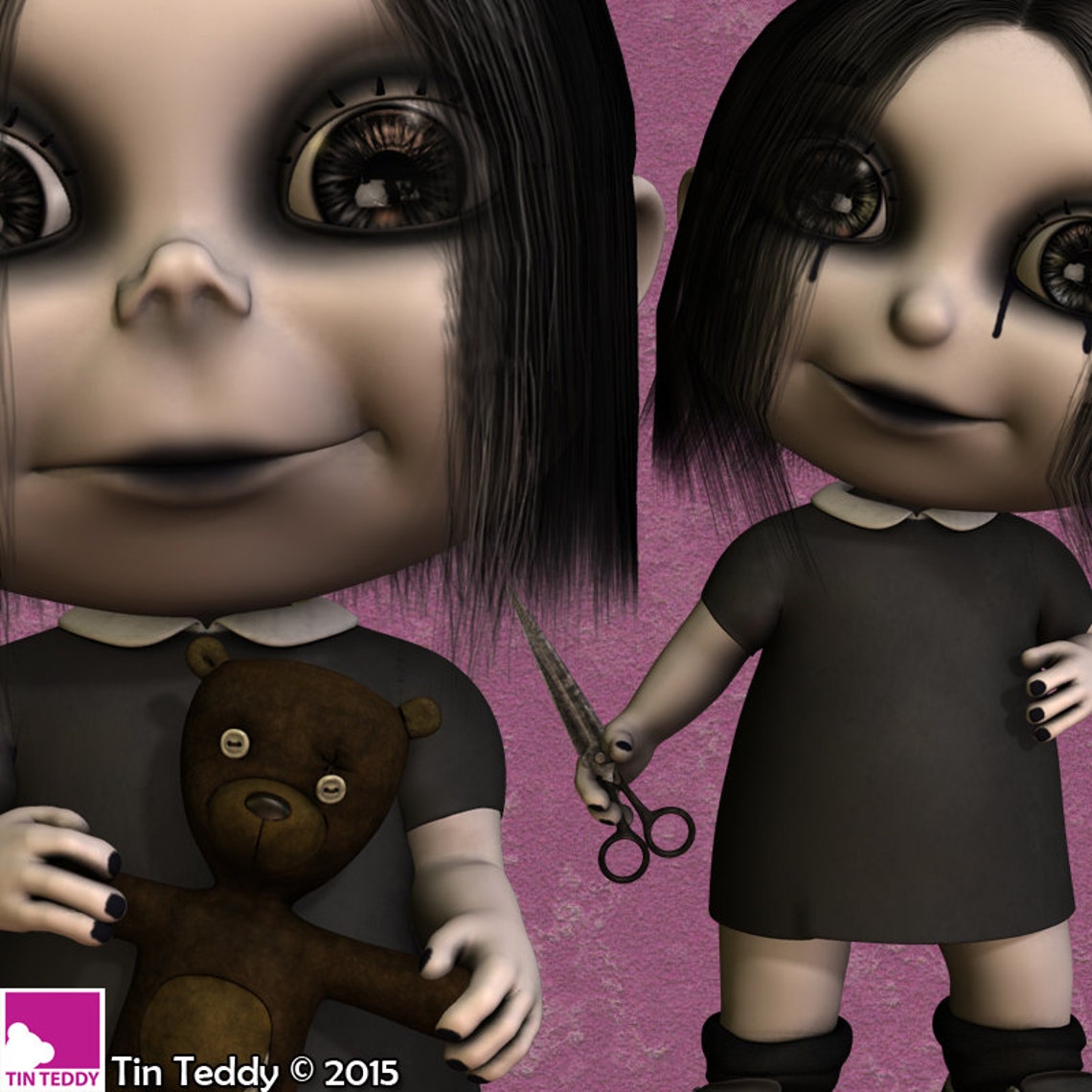 Creepy Kid Clip Art 12 Digital Images for Halloween and Scary - Etsy Canada
