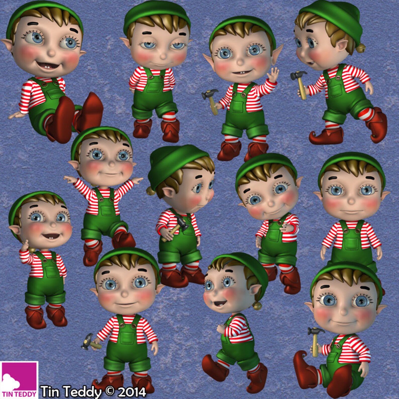 Christmas Elves Clip Art 12 Cute Digital Clip Art Images of | Etsy