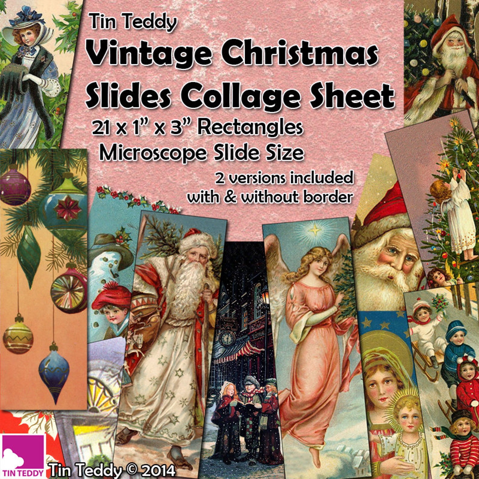 Vintage Christmas Microscope Slides Digital Collage Sheet - 1" X 3 ...