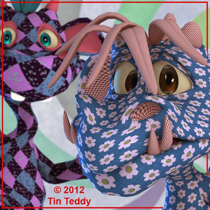 Plushy Little Monsters 12 Digital Images of Very Cuddly Monsters for ...