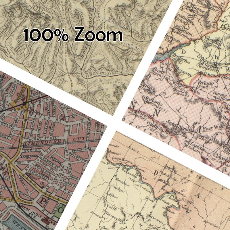 Vintage Map Digital Collage Sheet - Great for ATC Backgrounds, Map Tags ...