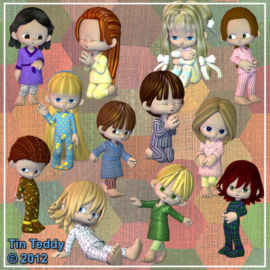 Bedtime Clip Art Digital Clipart for Scrapbooking, Birthday Card Making ...