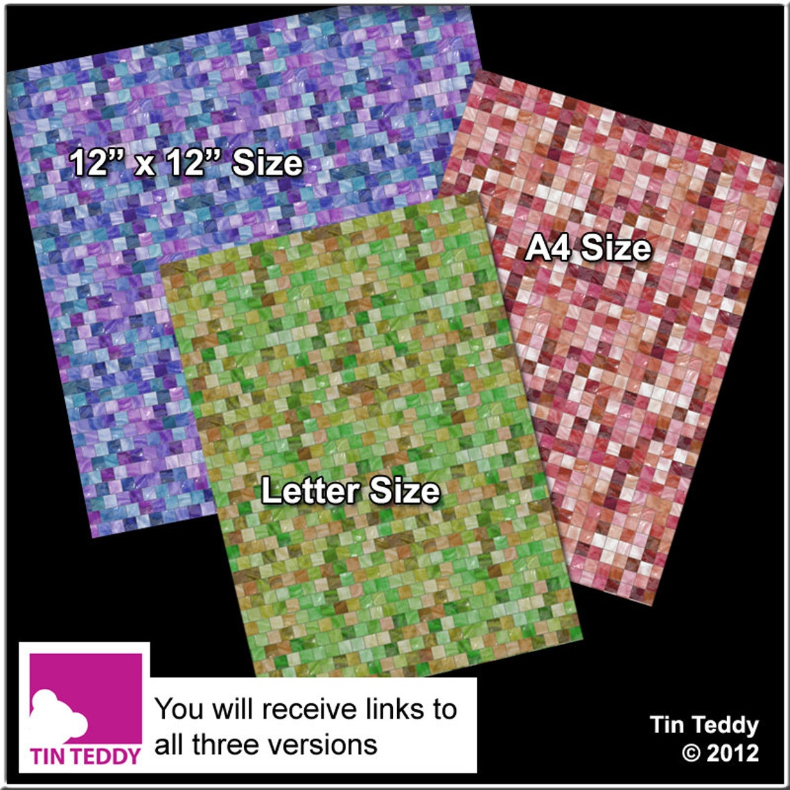 Glass Tile Digital Papers 16 Printable Backgrounds for Scrapbooking ...