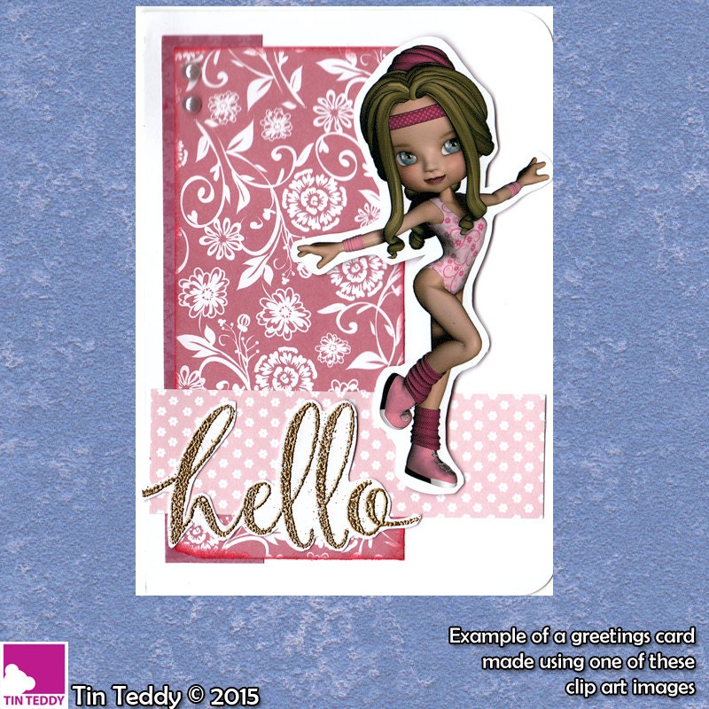 Keeping Fit Clip Art 14 Digital Images, of Exercise and Dancing for ...