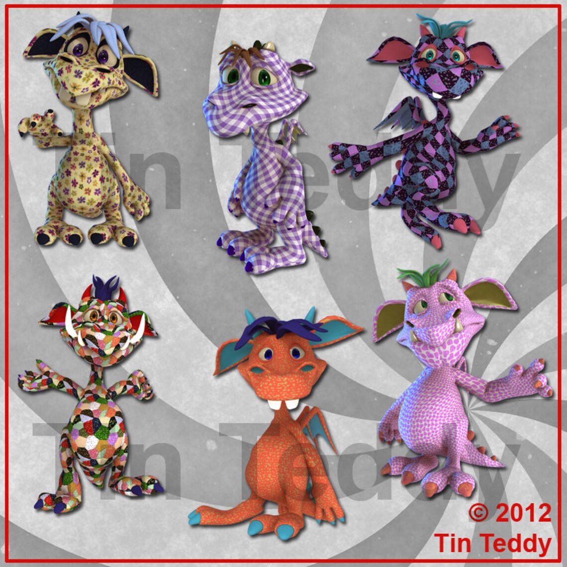 Plushy Little Monsters 12 Digital Images of Very Cuddly Monsters for ...