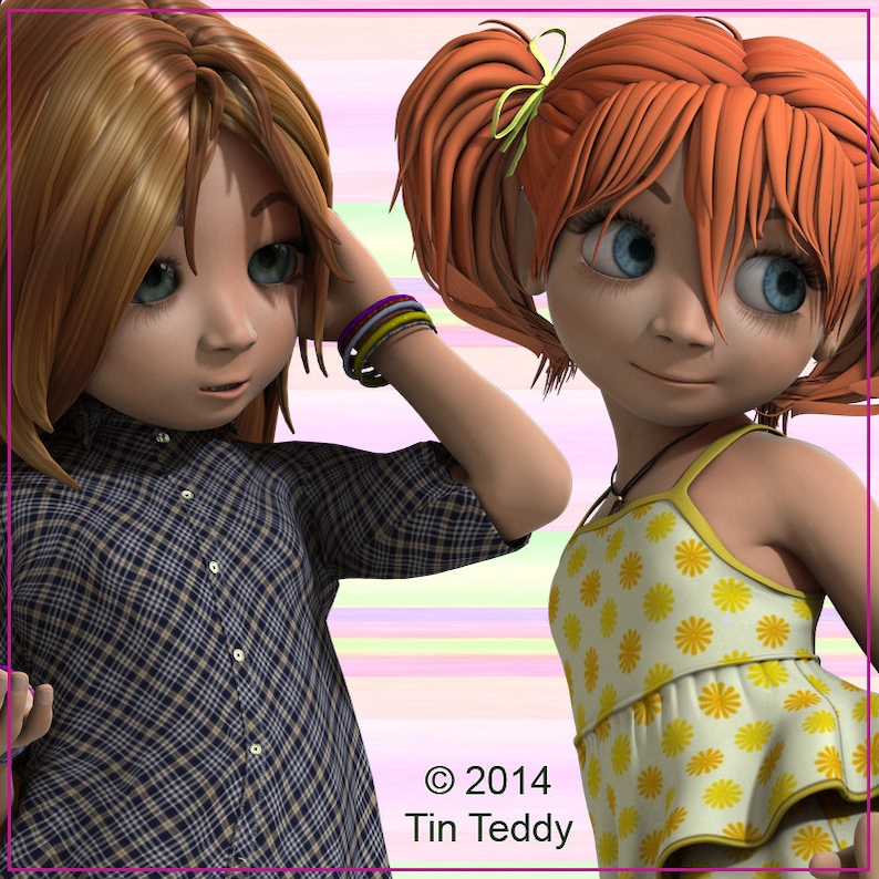 Tween Girls Clip Art 12 Digital Images of Cute Little Toon Girls Ideal ...