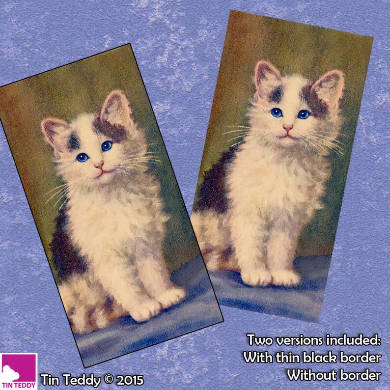 Vintage Cats Dominoes Digital Collage Sheet Cats and Kittens 2 X 1 ...