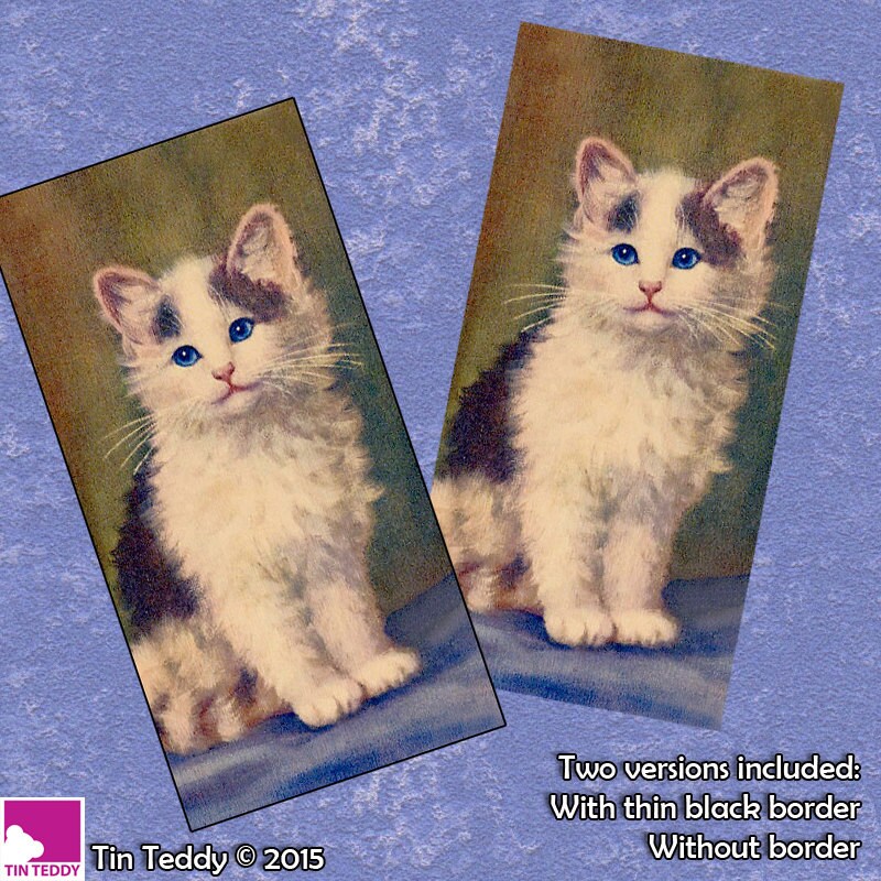 Vintage Cats Dominoes Digital Collage Sheet - Cats and Kittens - 2" X 1 ...