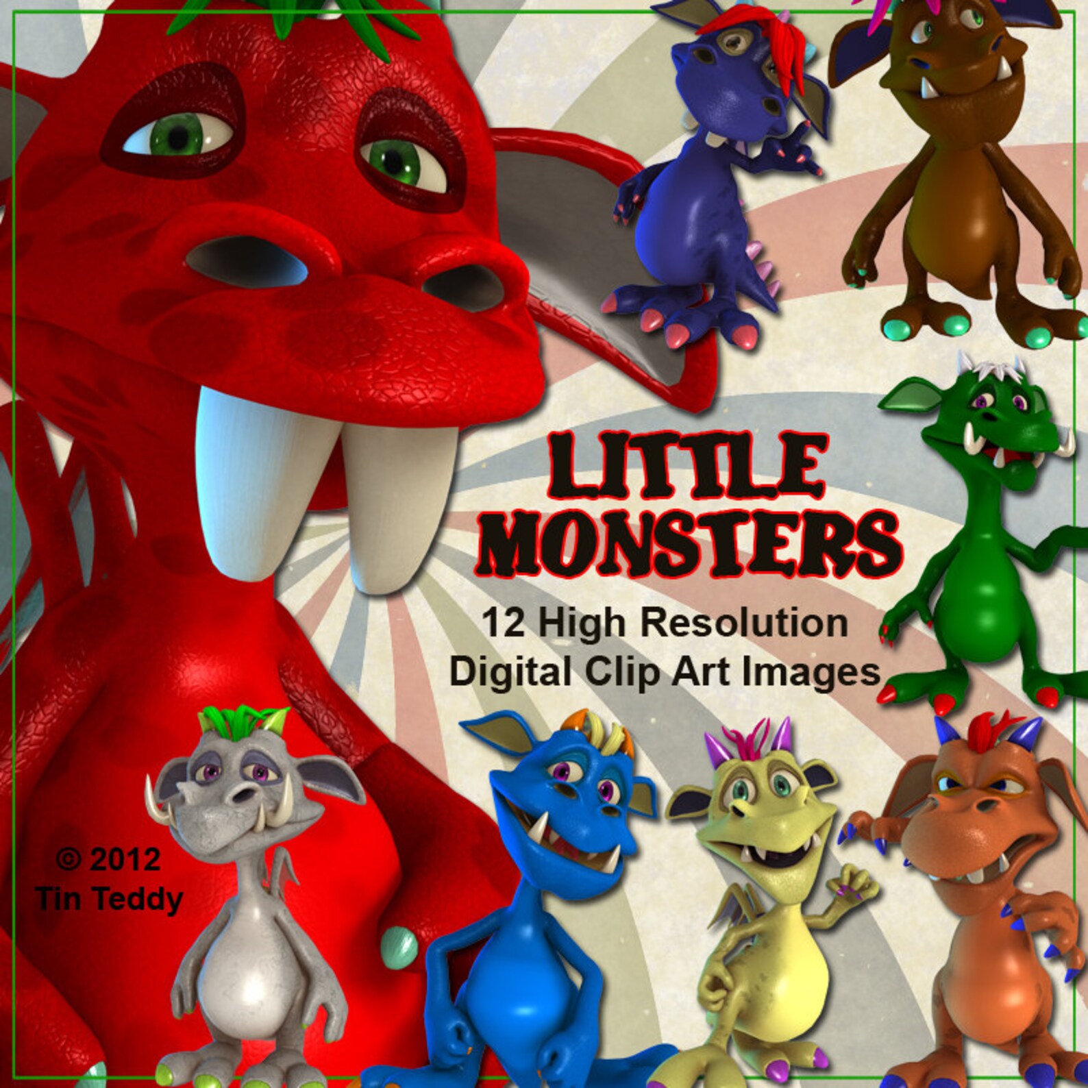 Little Monsters Digital Clip Art 12 Cute Printable Images of - Etsy