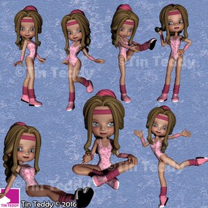 Keeping Fit Clip Art - 14 Digital Images, of Exercise and Dancing for ...