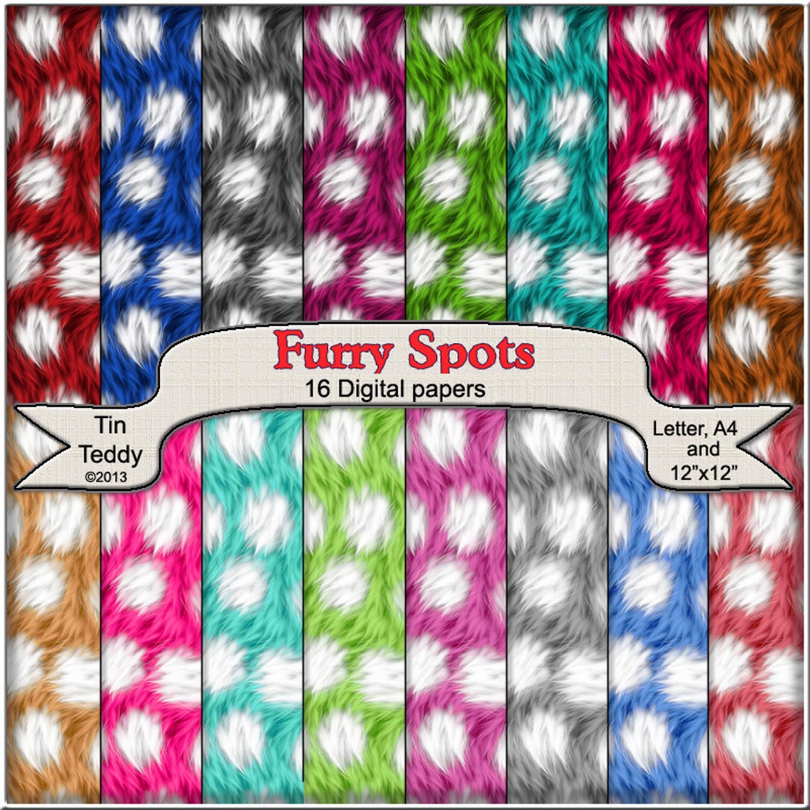 Digital Furry Spots Papers Printable Spotted Fur Backgrounds - Etsy