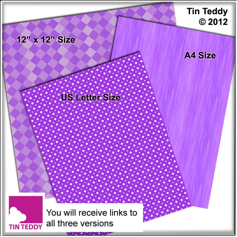 Digital Paper Royal Purple Coordinated Printable Backgrounds for Your ...