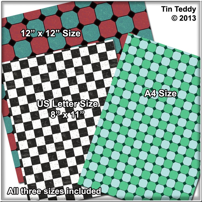 Kitchen Floors Digital Papers - Printable Tiles Backgrounds for Tiled ...