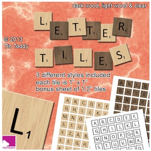 Letter Tiles Digital Collage Sheet - 1 Inch Squares Alphabet Tiles ...